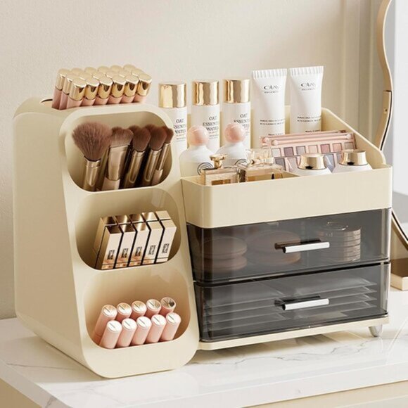 Storage & Organization | New Cream White Makeup Organizer Large Drawer ...